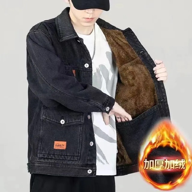 Denim jacket men's loose wear-resistant and dirty-resistant labor ...