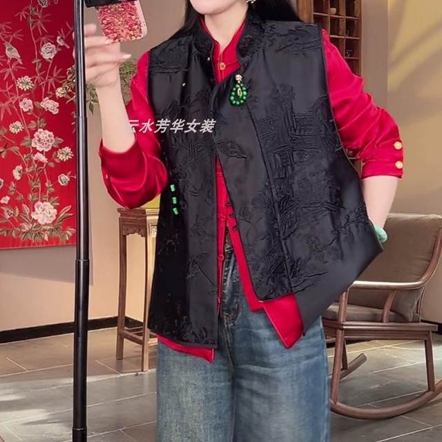 Yayun Xizi's Chinese style new Chinese style retro embroidered vest ...