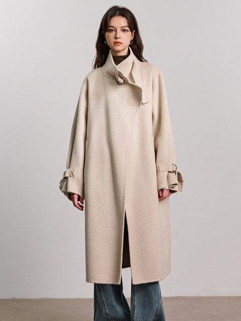 Basic House/Baijiahao Hepburn style high-end double-sided wool coat ...