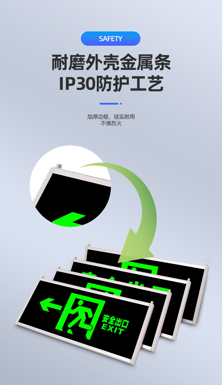 Self-Luminous Safety Exit Sign - No Power Connection Needed For ...