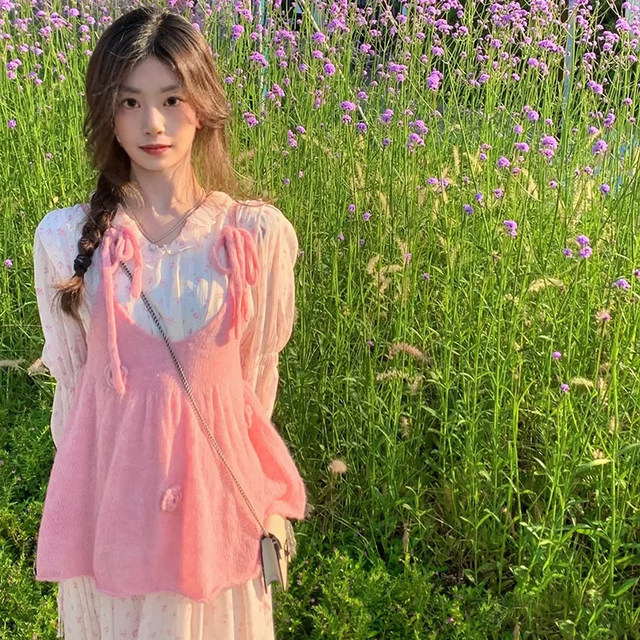 Sweet Langjie, white long -sleeved floral dress, female autumn dual ...