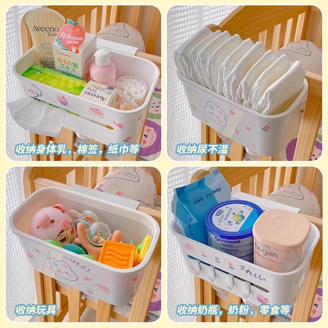 Bedside hanging basket baby bedside diaper storage box storage rack ...