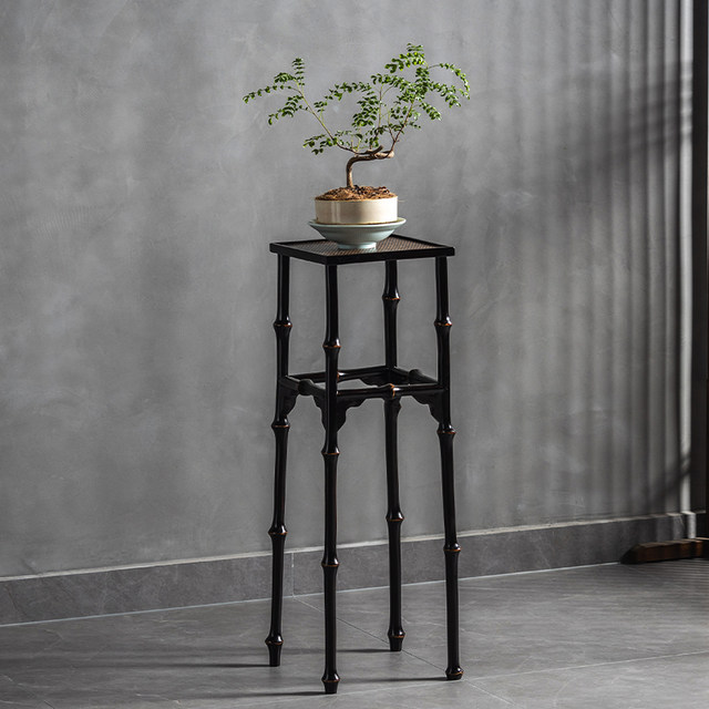 New Chinese style Qiong bamboo flower table flower stand bamboo Zen ...