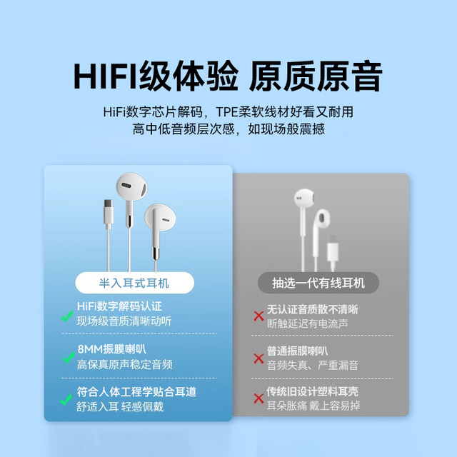 Miniso wired headset, call noise reduction, in-ear 3.5mm round hole ...
