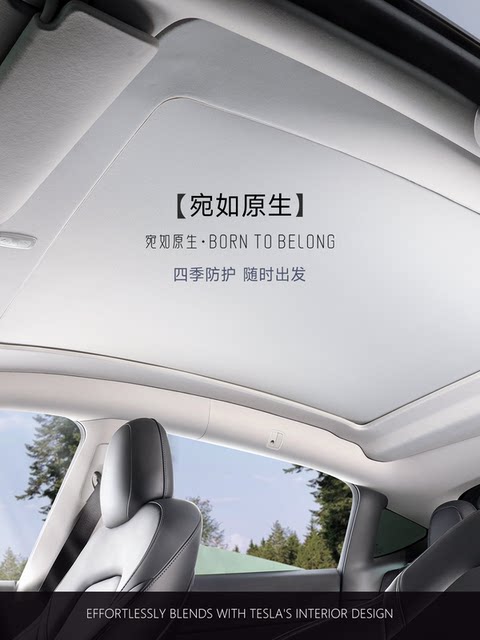 TPARTS is suitable for Tesla Model Y electric sunshade mesh summer sun ...
