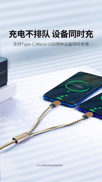 Polygram double-head typec one-to-two data cable two-in-one fast ...