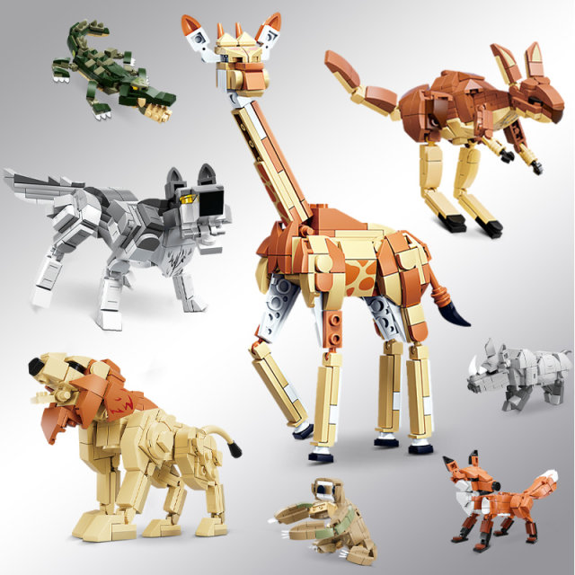 Animal world small particle building blocks for boys and girls ...