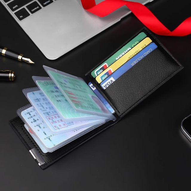 Driver's license protection leather case genuine leather texture ...