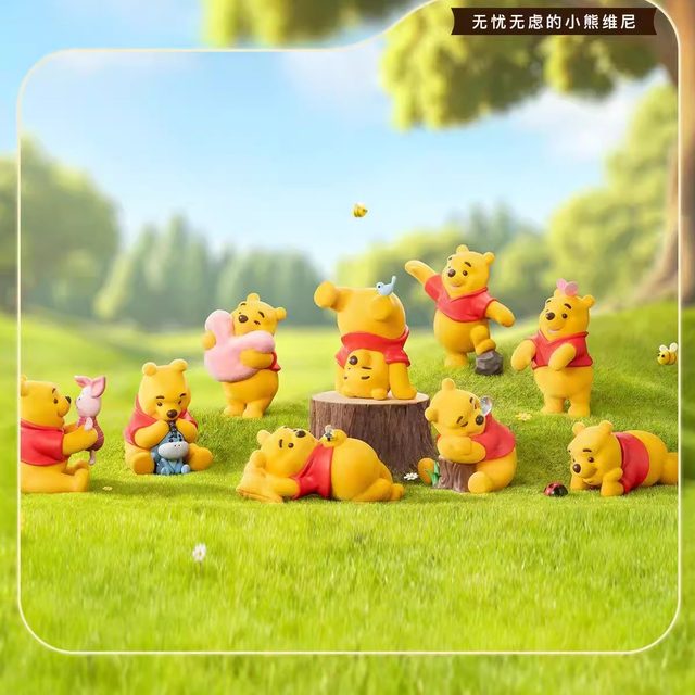Genuine Disney Carefree Winnie the Pooh Blind Box Figure Cute Puff ...