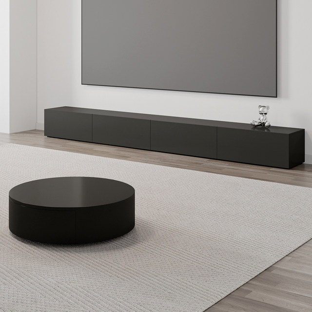 High-end gray Nordic TV cabinet minimalist floor-standing small ...