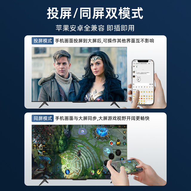 Projector wireless screen caster mobile phone same screen device 5G ...