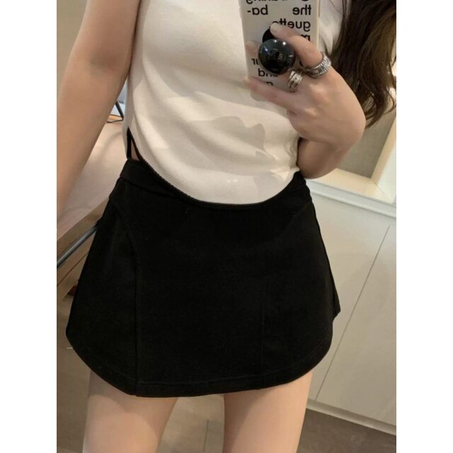 There are inner lining lotus leaf skirt sports skirt hot girl high ...