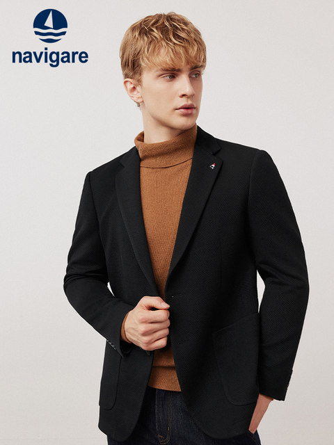[Walv Ge] Navigare Italian sailing black casual small suit men's spring ...