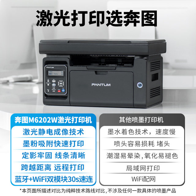 Pantum M6202w black and white laser printer copy and scan all-in-one machine with mobile phone ...