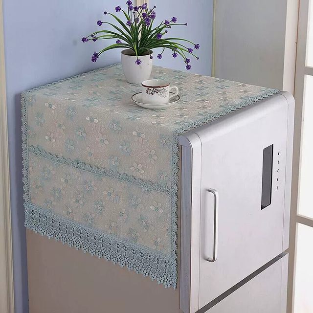 Lace refrigerator dust cover cover cloth single-open double-door ...