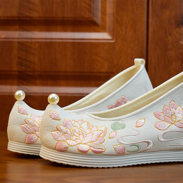 Jinpaoxian ancient costume Hanfu shoes women's heightening lotus ...