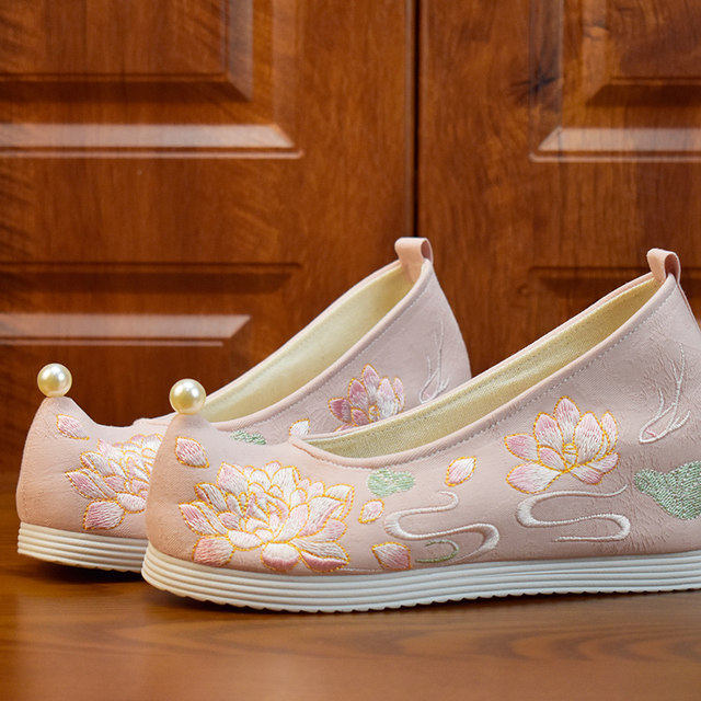 Jinpaoxian ancient costume Hanfu shoes women's heightening lotus ...