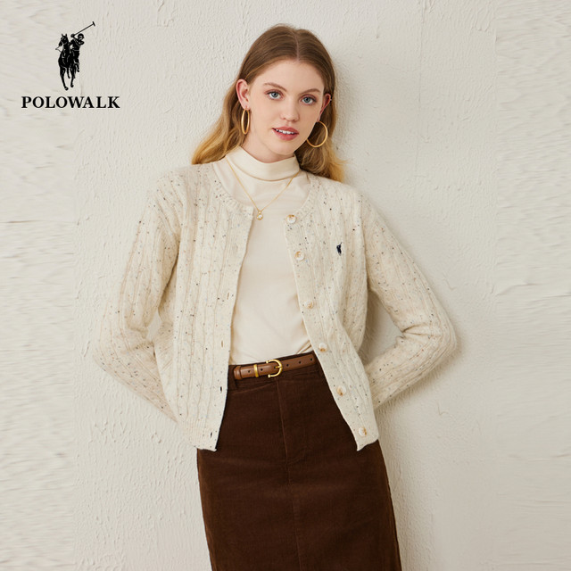 POLOWALK Ms. Wool sweater new 2024 autumn and winter twisted knitted ...