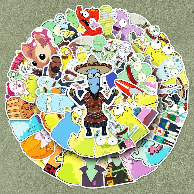 100 animation alien also refugee cartoon stickers children's toys ...