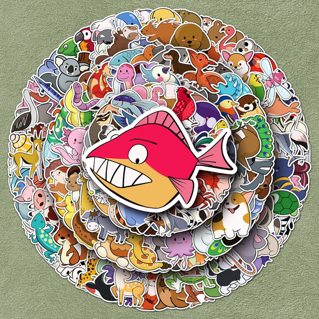200 original simple animal stickers, creative cartoon hand-painted non ...