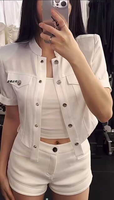 European station short coat for ladies, fashionable acetate design ...
