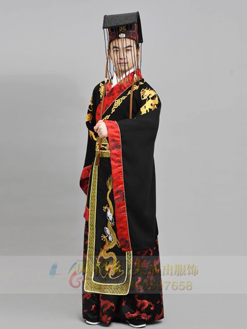 Hanfu men's ancient costume Qin Shihuang's dragon robe performance ...