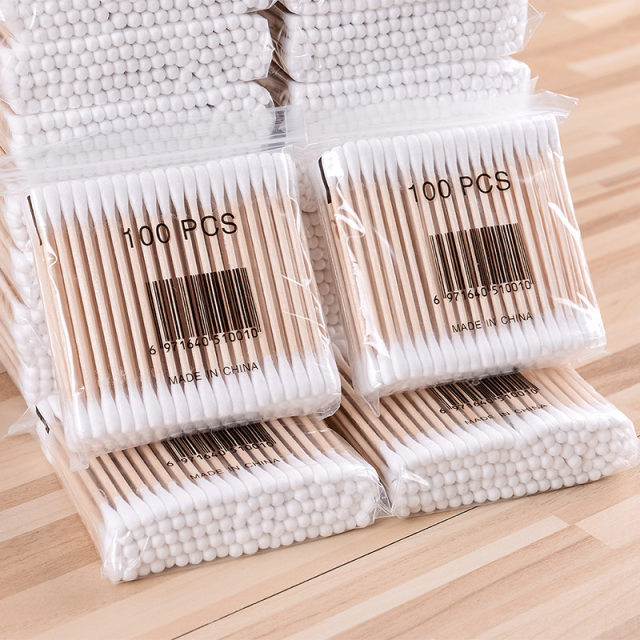 100 disposable cotton swabs to make ear makeup Make -up with 1 pack of ...
