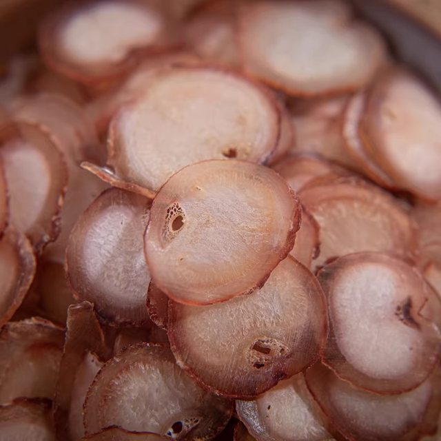 Sika deer whip dried whole root freshly sliced large root slices ...