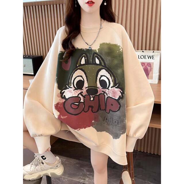 American retro laziness cartoon cartoon age reduction kravine sweater ...