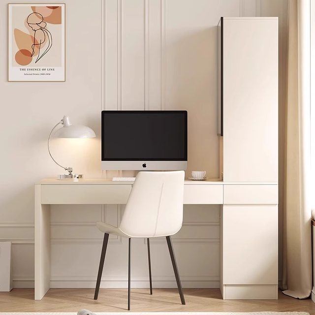 Cream style desk and dresser combined with home writing desk, bedroom ...