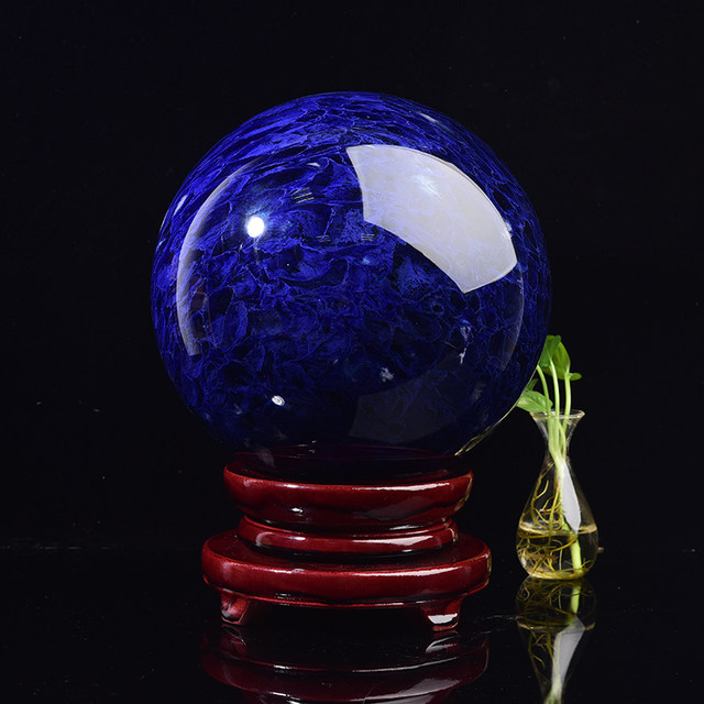 Natural blue crystal ball ornaments smelting ball transfer ball rough ...