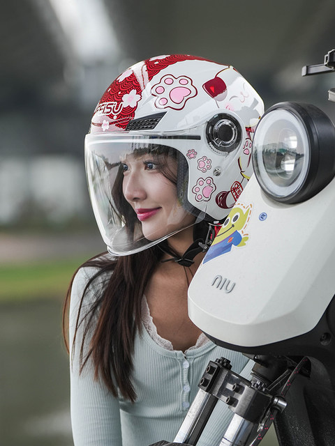 FEISU electric car women's high-value helmet winter 3C certified four ...