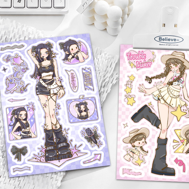 8 Korean Kpop girl group character collages Zhang Yuanying Song Yuqi ...