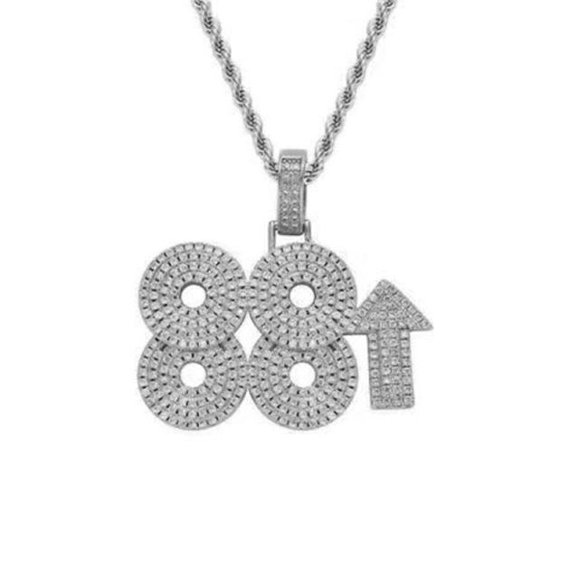 Official genuine 88 rising drill pendant necklace singer same hip -hop ...