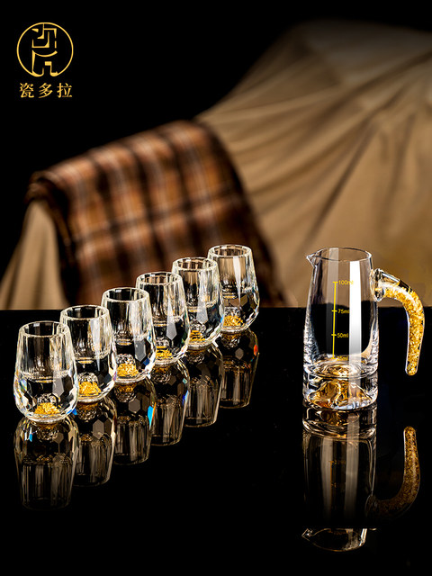 Chinese light luxury gold foil white wine glass household high-end ...