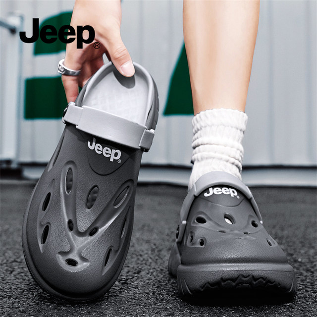 JEEP Jeep Crocs Men's Summer Outer Slippers 2024 New Baotou Sandals Men ...