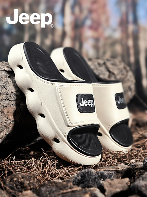 JEEP Jeep Slippers Men wear 2025 new sports sandals thick-soled beach ...