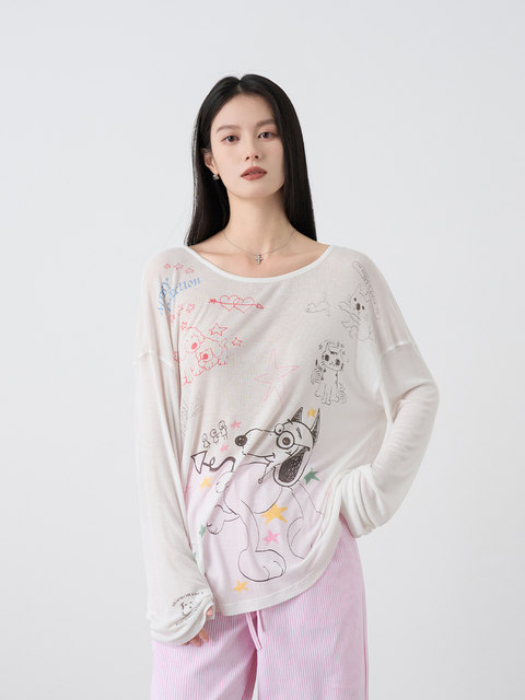 Li Yunuo MPBY tablemate blouse Laiser + acetate dog graffiti long ...