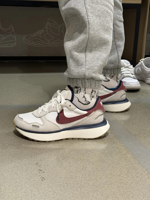 Nike Nike Phoenix Waffle gray-red retro low-top thick bottom increase ...