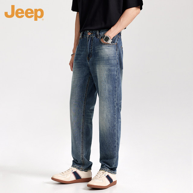 JEEP Jeep fashion brand straight jeans men's nostalgic retro 2024 ...