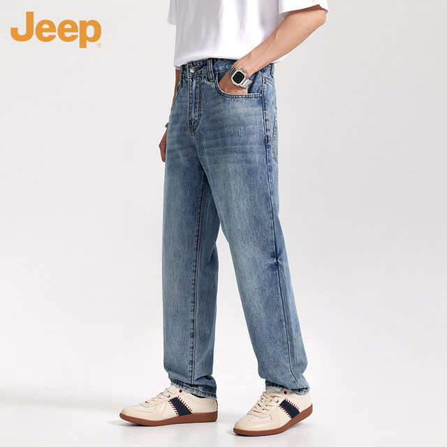 JEEP Jeep trendy brand straight micro-taper jeans for men 2024 autumn ...