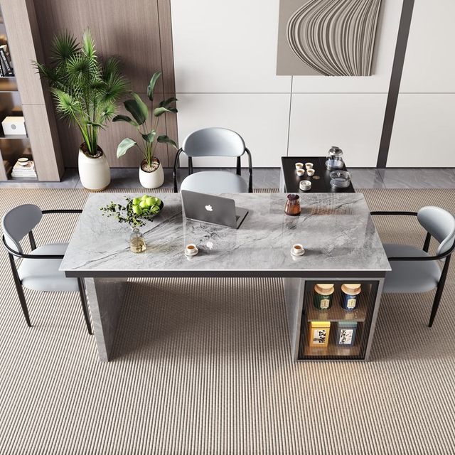 Slate tea table and chair combination office balcony modern simple ...