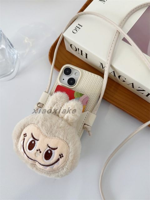 Labu mobile phone case is suitable for Apple 14 card bag plush cartoon ...