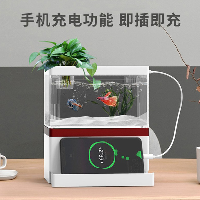 Mini fish tank living room home landscaping ecological tank small self ...