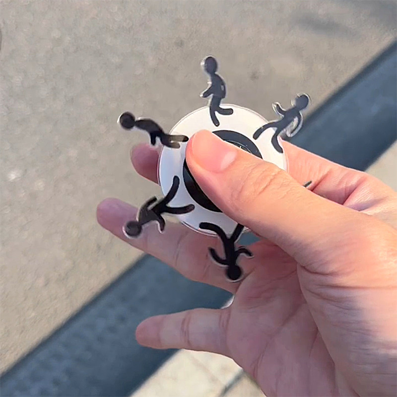Finger rotation gyro acrylic running stickman visual illusion ...