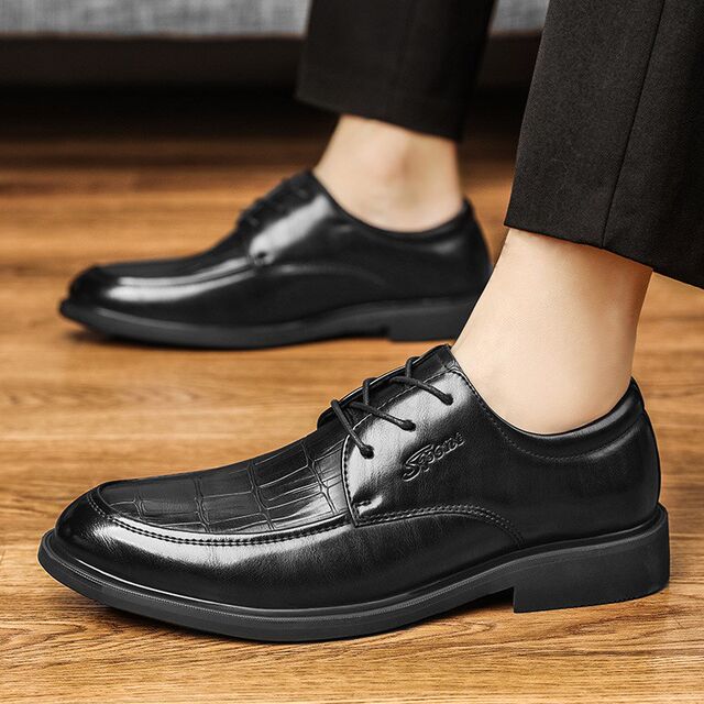Men's casual leather shoes Fashion wedding shoes White-collar business ...