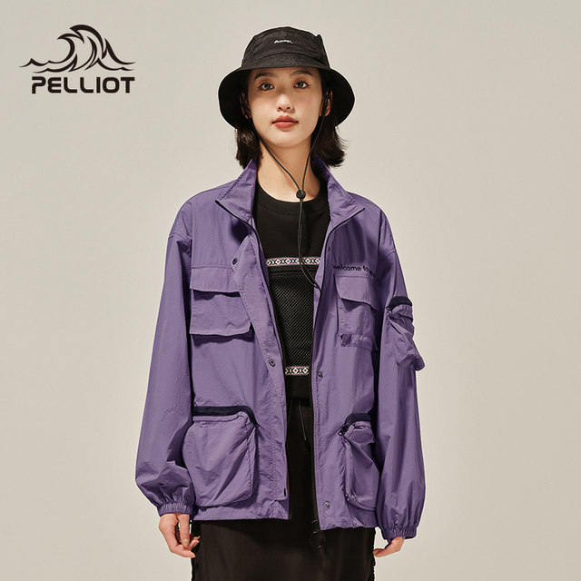 Pelliot Outdoor 2024 New Spring and Autumn Simple Loose Jacket Women's Casual Sports Stand ...