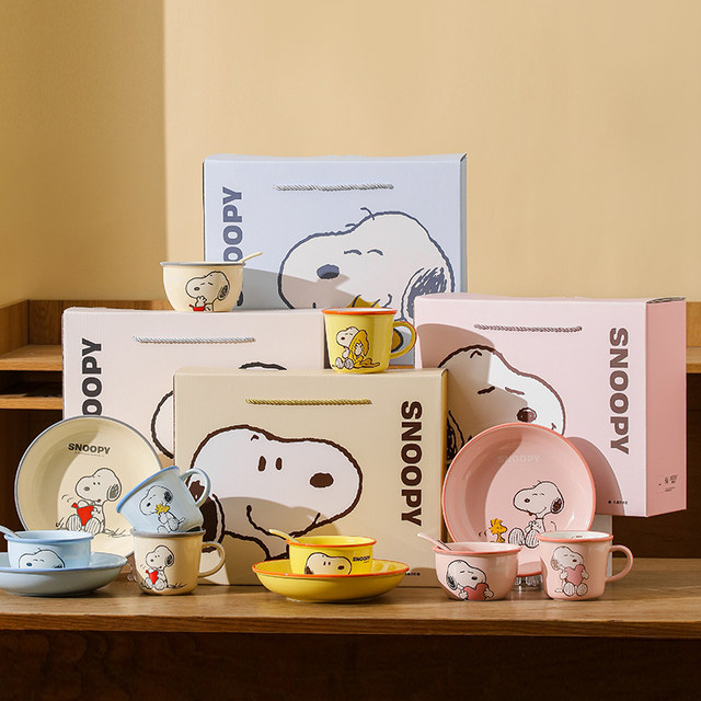 Snoopy ceramic bowl for personal use 2024 new home gift for one person ...