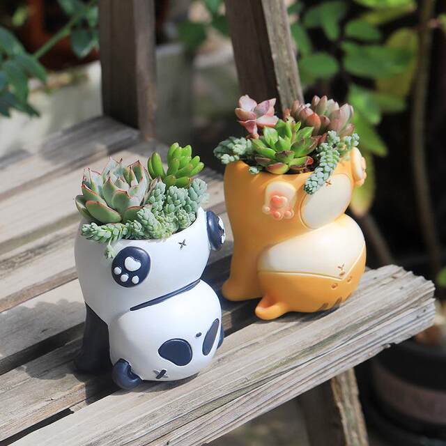 Creative cartoon inverted small animal succulent flower pots for home ...