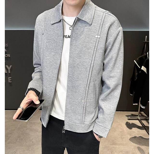 SEABASS spring new design sense solid color lapel jacket male handsome ...